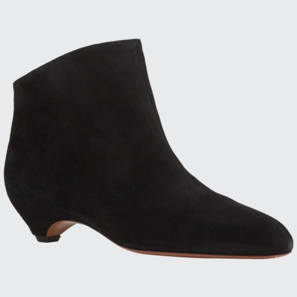 Alaia | Shoes | New In Box Alaia Black Chamois Low Wedge Booties Size 4 ...